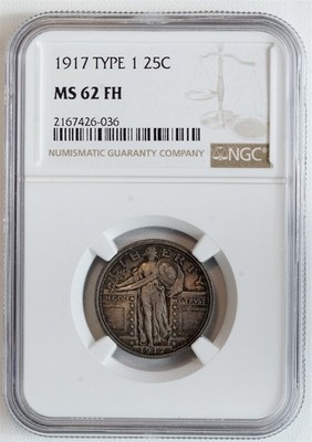 1917 Standing Liberty Silver Quarter Type 1 MS 62 FH NGC | eBay