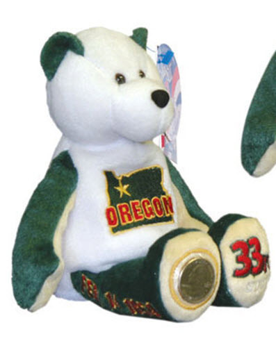 COIN BEAR #33 OREGON Collectible 9" State Quarter Plush Bear Ltd ...