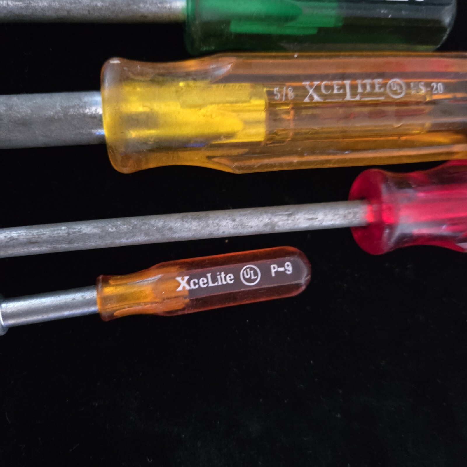 LOT 5 VINTAGE XCELITE Nutdrivers USA 5/8 HS20 P9 11/32 11 1/4 A8 3/8 12 ...