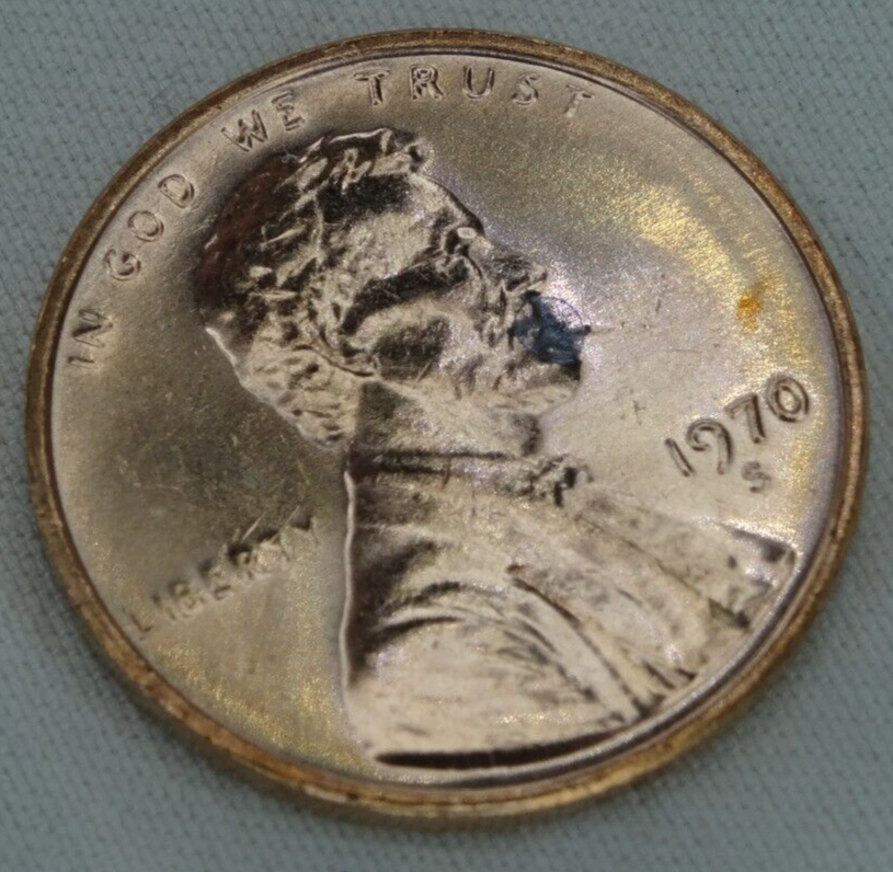 1970-S Lincoln Memorial Cent Small Date 1C Penny US Mint Coin COPPER ...