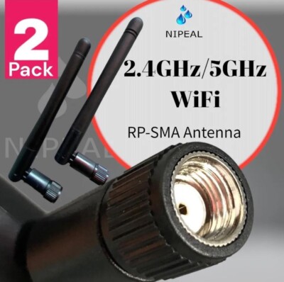 (2-pack) RP-SMA Antenna for WiFi 2.4GHz 5Ghz Wireless Router or Card ...
