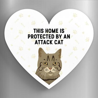 Tabby Cat Home Protected Attack Cat Katie Pearson Artworks Heart Wooden ...
