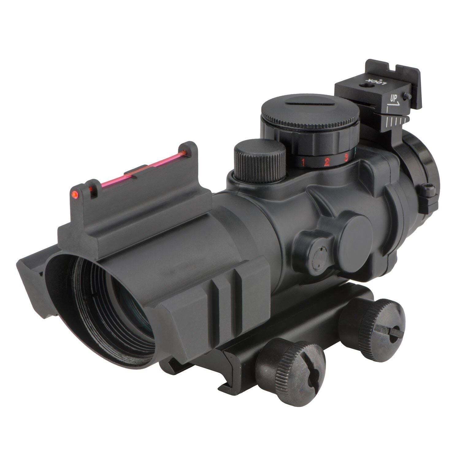 4X32 Rifle Scope Fiber Optic Sight RGB Triple Illuminated Rapid Range ...