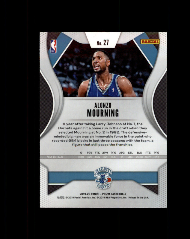Alonzo Mourning Signed 2019-20 Panini Prizm #27 Hornets IPA In Person ...
