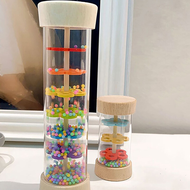 Cute Baby Rain Stick Rattle Baby Educational Toy Rainmaker Sensory Toys ...