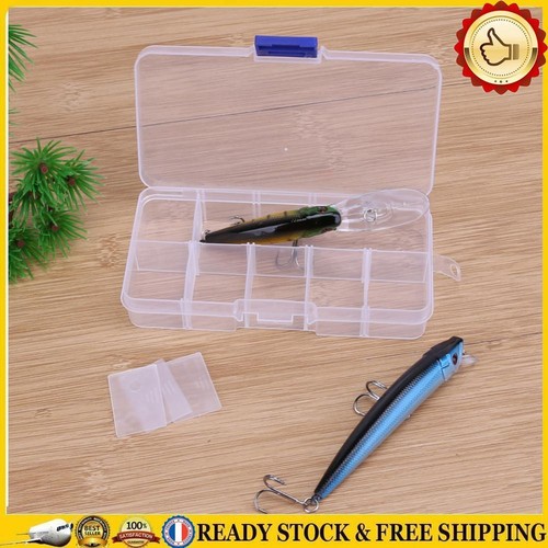 10 Compartments Fishing Tackle Box Fishing Storage Box Portable Fishing ...