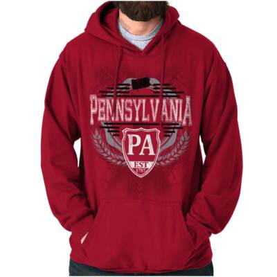 Pennsylvania Traditional Tourist Travel PA Adult Long Sleeve Hoodie ...