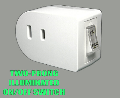 PLUG-IN POWER SWITCH, ON/OFF, TWO-PRONG, POLARIZED, ILLUMINATED, 125VAC ...