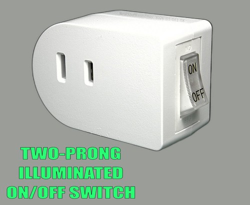 PLUG-IN POWER SWITCH, ON/OFF, TWO-PRONG, POLARIZED, ILLUMINATED, 125VAC ...