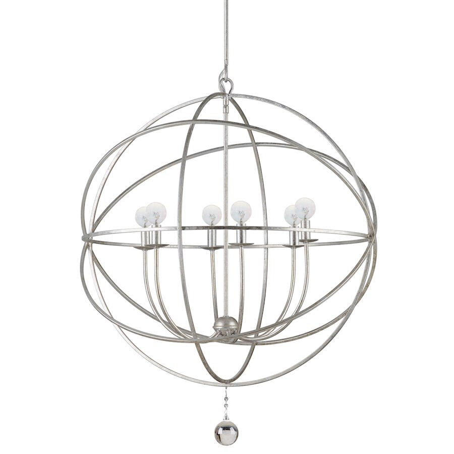 Crystorama Solaris 6 Light Silver Sphere Chandelier II - 9228-OS | eBay