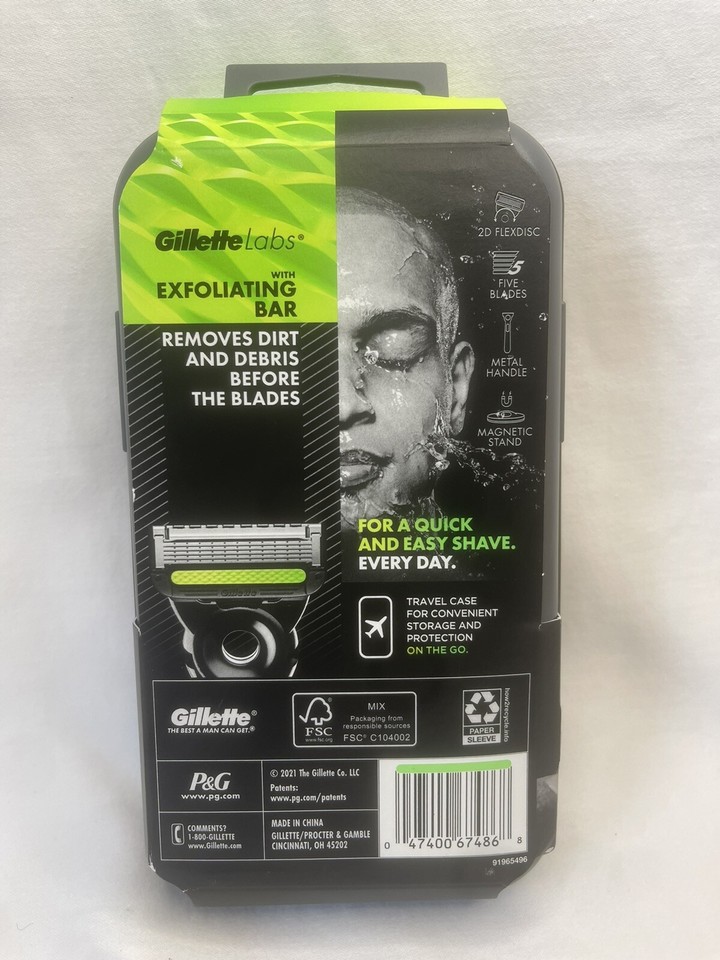 Gillette Labs Men's Razor - Exfoliating Bar w/ Magnetic Stand 3 Ct ...