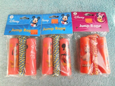 LOT OF 3 DISNEY MICKEY MOUSE & MINNIE MOUSE JUMP ROPES. NEW IN PACKAGES ...