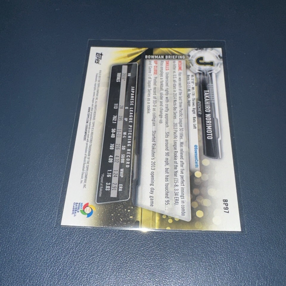 Takahiro Norimoto Bowman 2017 Baseball Card #BP97 | eBay