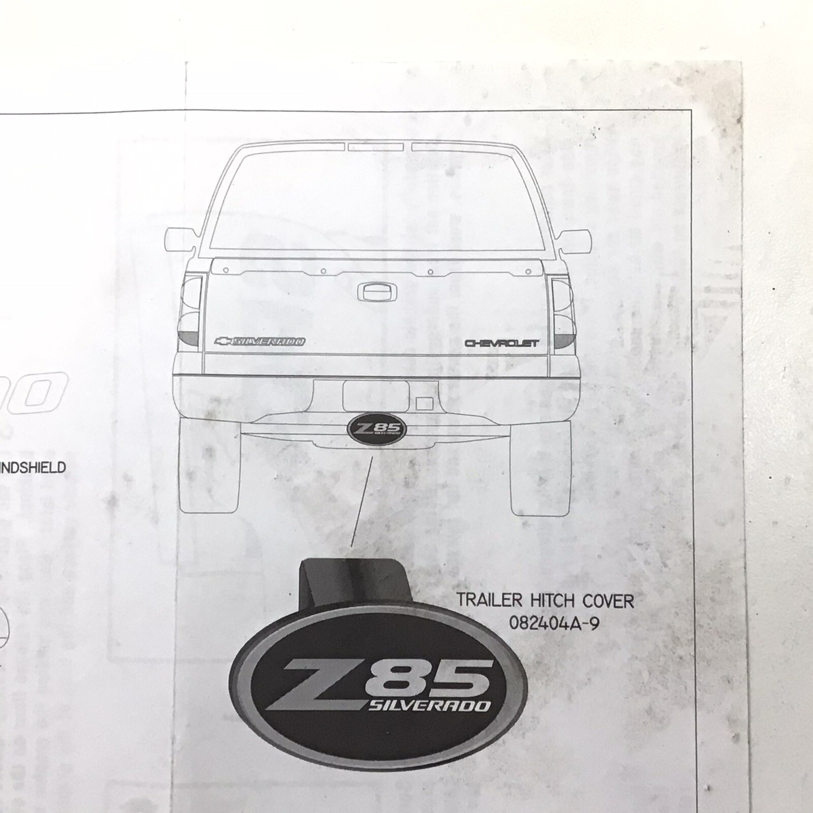 Chevy Gm Silverado Z85 Tow Hitch Receiver Cover Plug Kit OEM 082404A-9 ...