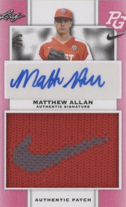 2018 Leaf Metal Perfect Game All-American Classic - Patch Auto Matthew Allan #MA-MA1 Pink /5 (AU ...