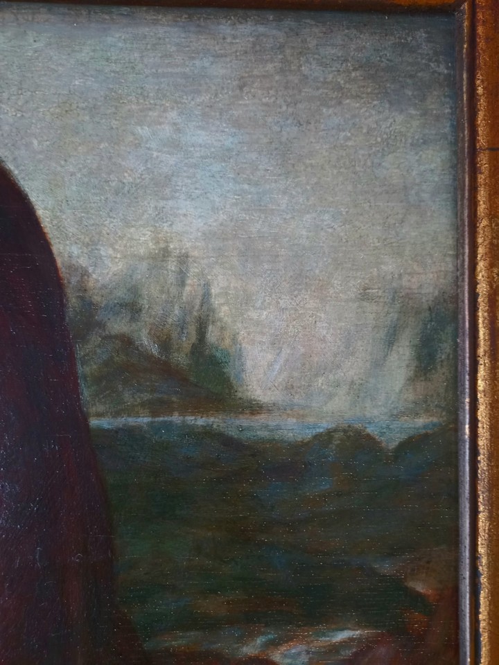 Large fantastic antique Mona Lisa, Leonardo da Vinci follower, high ...