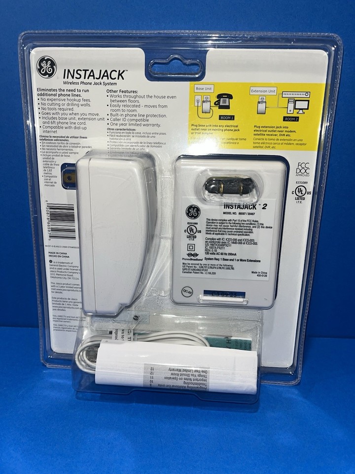 Ge General Electric Instajack Wireless Phone Jack System 86597 ...
