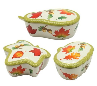 Temp-tations Set of 3 Figural Ramekins with Lids, HARVEST K52009 | eBay