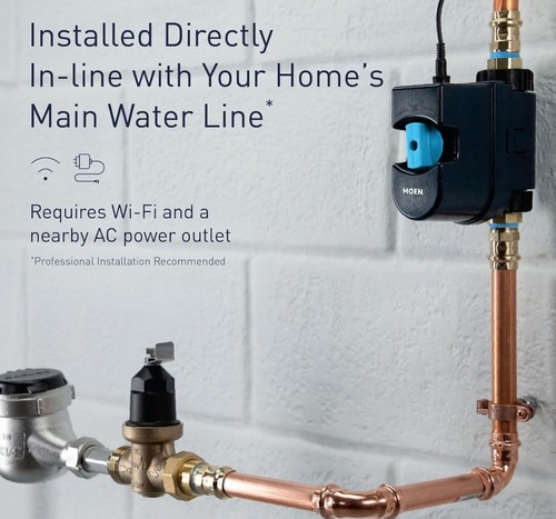 Moen Flo Smart Water Monitor & Automatic Shutoff Sensor Wi-Fi, 1-Inch ...