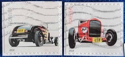 US Stamps 2014 Hot Rods Used Set Of 2 Forever Trimmed On Paper Scott ...