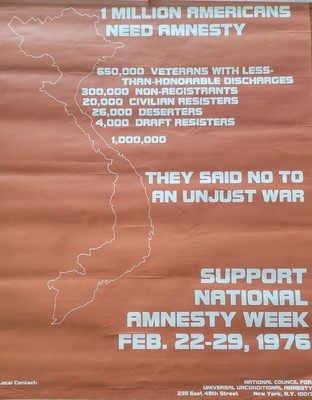 Vintage Anti War Poster 1976 National Amnesty Week | eBay
