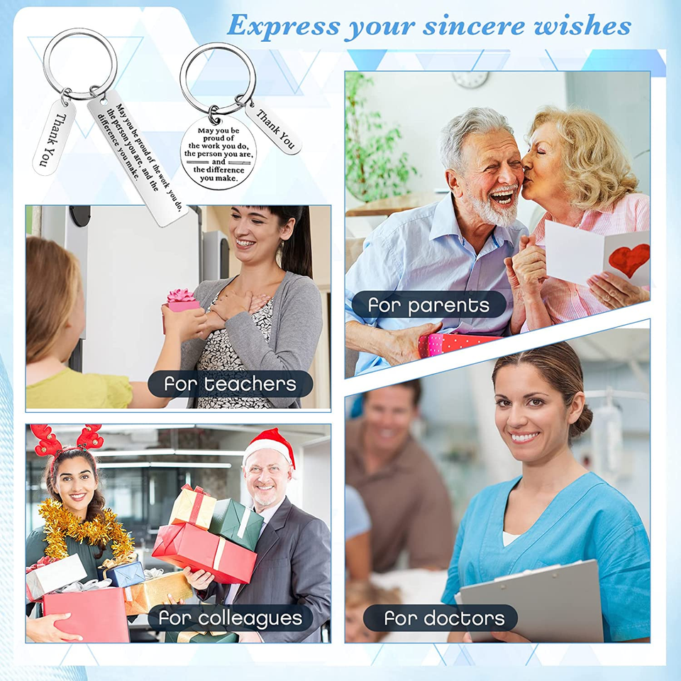 32 Pcs Thank You Gifts Keychain Bulk Employee Appreciation Keychain ...