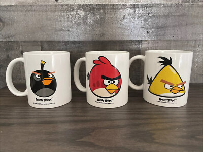 3 Angry Birds Mug 2009-2012 Madrid Spain Coffee Glass Rovio ...
