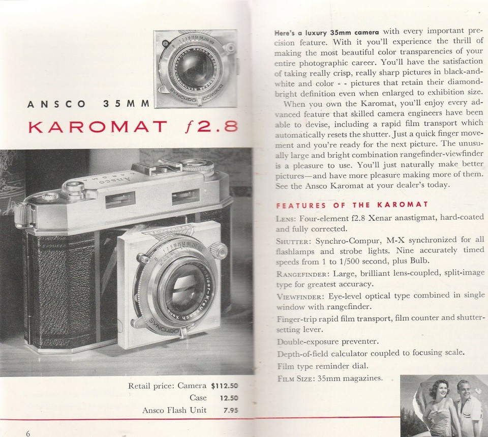 ANSCO MINIATURE CAMERAS FOR COLOR SLIDES AND BLACK & WHITE VINTAGE ...