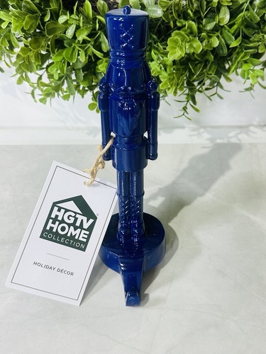Navy Blue Christmas Nutcracker Stocking Holder Farmhouse Decor 10” HGTV ...