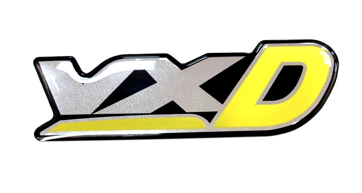 Vauxhall VXD Chrome & Yellow Sticker/Decal 80mm HIGH GLOSS DOMED GEL ...