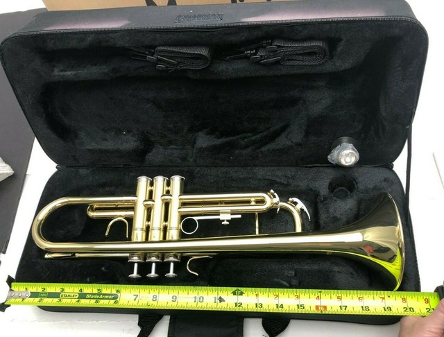 Mendini MTT-L Lacquer Brass BB Trumpet with Tuner Case Stand Mouthpiece ...