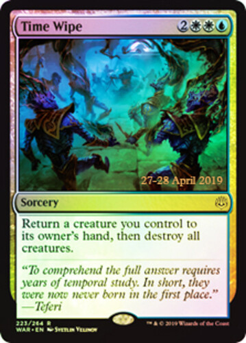 1 x Time Wipe - Foil - Prerelease Promo - War of the Spark - Light Play ...