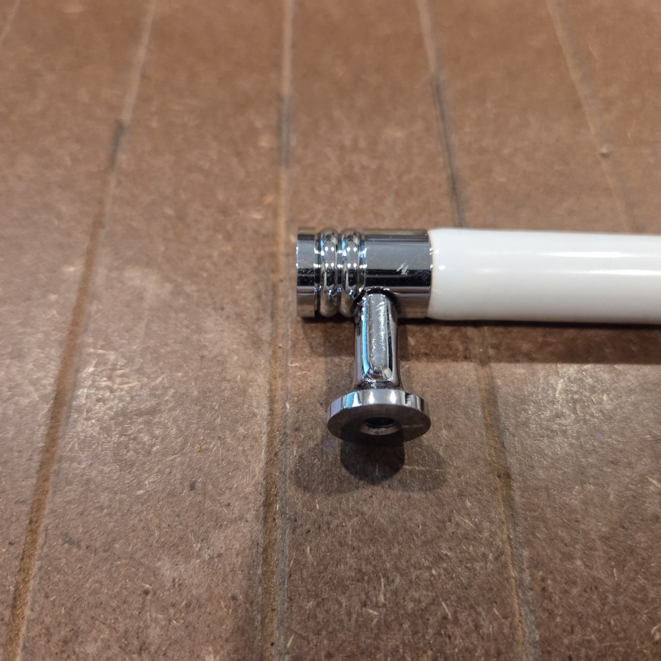 3 in CC white porcelain with polished chrome ends and base drawer pulls ...