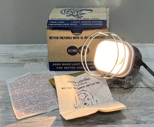 Vintage ACME-LITE Top Mount Movie Camera Light Model No 800 XL-LITE | eBay