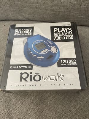 NEW RioVolt by Sonic Blue SP90 Personal CD MP3 Player + Ear Phones Blue ...