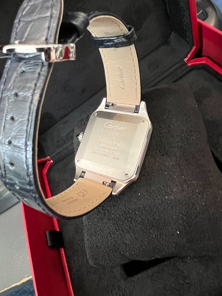 Cartier 31.5MM WSSA0085 Dumont Stainless Steel Santos Pre-Owned | eBay