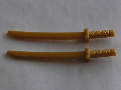 2 x LEGO NINJA Pearl Gold Minifig Sword Katana 30173 / Set 2520 9444 ...