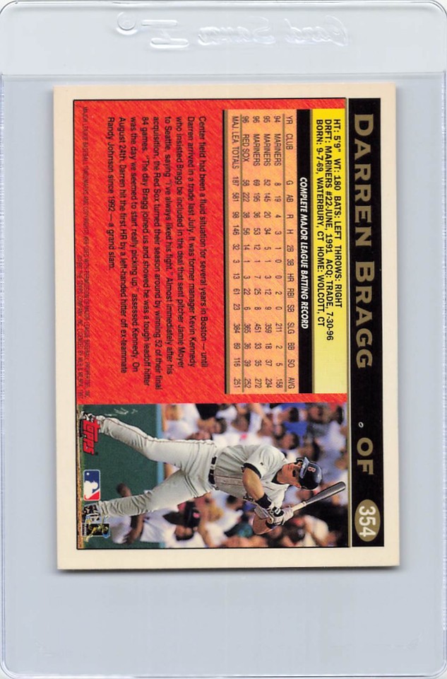 1997 Topps #354 Darren Bragg Red Sox Signed Auto *J453 | eBay