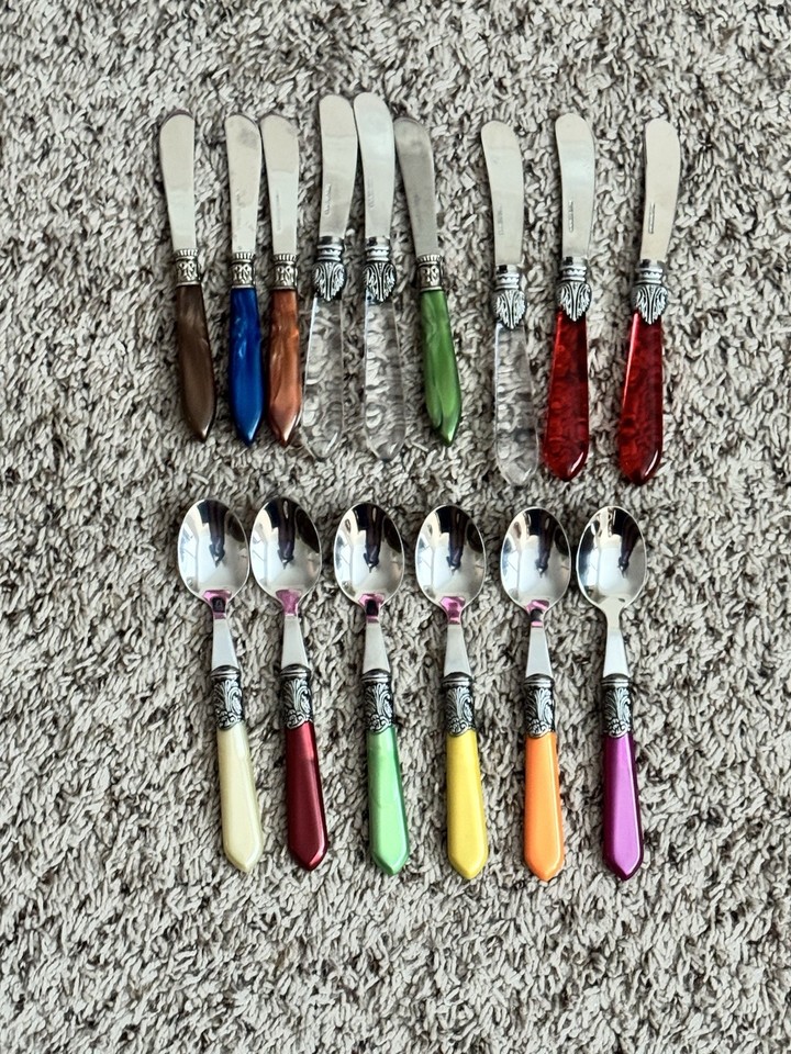 Neiman Marcus Pearl Flatware Mixed Lot Of 15 Ivory Green Bordeaux ...