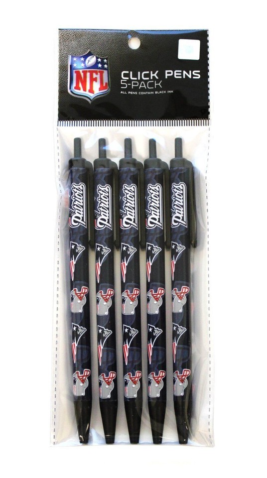 NFL Click Pens 5 pack Black Ink Choose Your Team | eBay