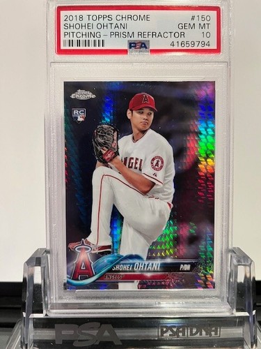 2018 TOPPS CHROME #150 ~ SHOHEI OHTANI ~ RC ~ PRIZM REFRACTOR ~ PSA 10 ...