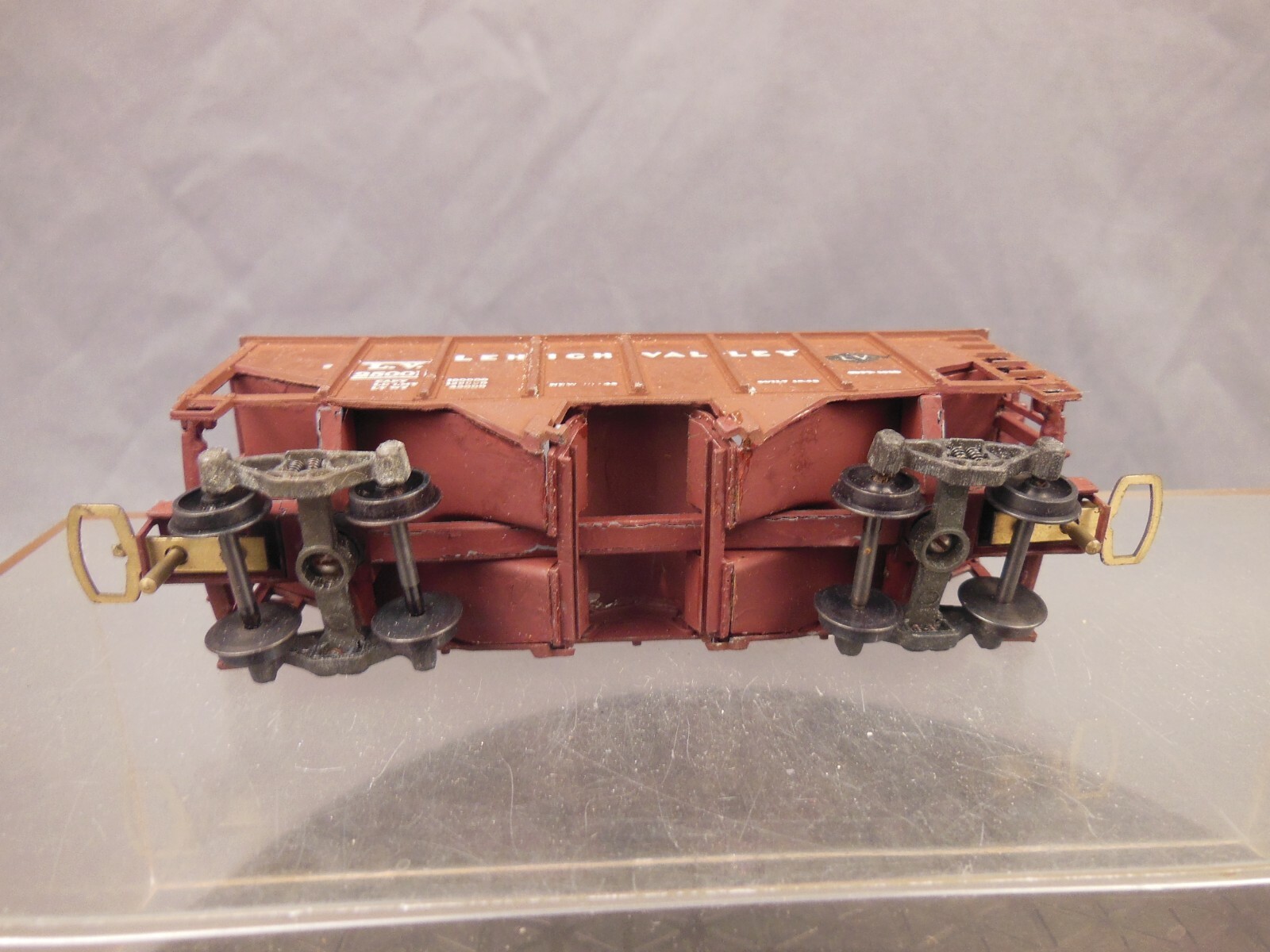 VINTAGE HO SCALE LEHIGH VALLEY 2-BAY HOPPER (METAL) CRAFTSMAN KIT BUILT ...