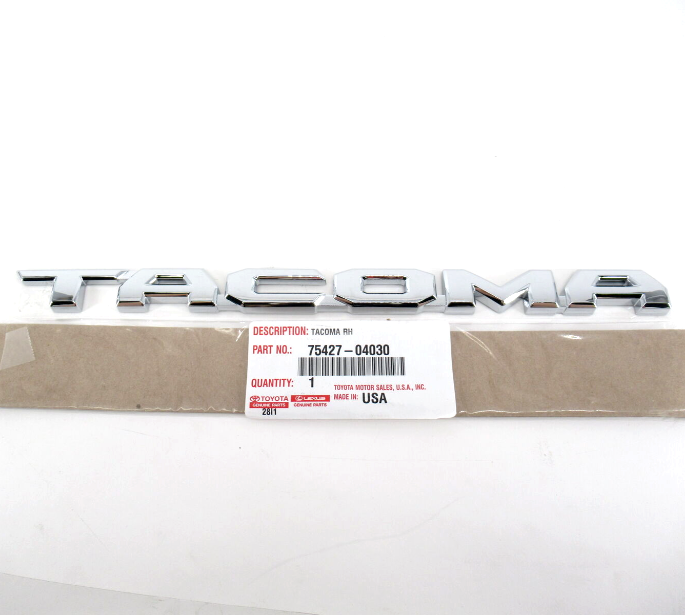 Genuine OEM Toyota 75427-04030 "TACOMA" Front Nameplate Emblem 2016 ...