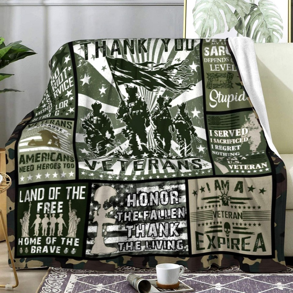 Gifts for Veterans, Veteran Blanket Veteran's Day Military Gifts ...