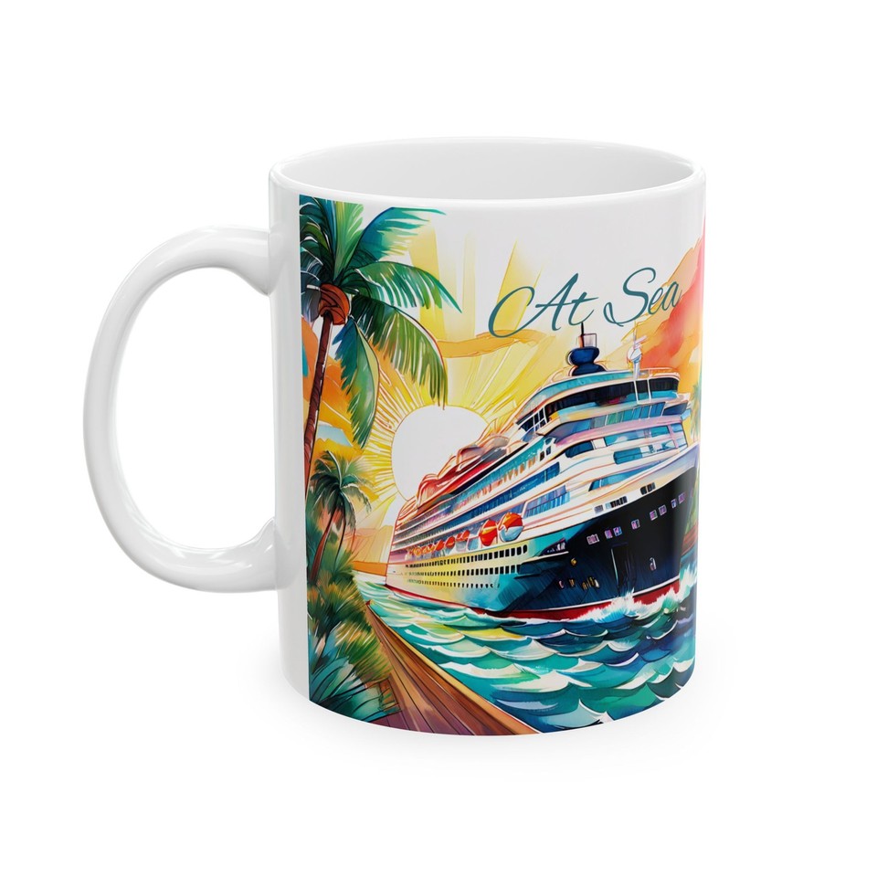 Tropical Cruise Ship Mug | Palm Trees Sunset Ocean Ceramic Mug | eBay