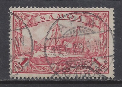 Germany colonies 1901 Samoa 1 Mark Yacht issue used APIA, signed, $ 83. ...