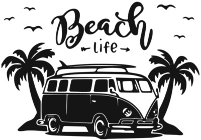 Surf Combi - Campervan, Caravan, Motorhome Vinyl Decal, Sticker Ref. 80 ...