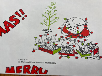 Vintage Ziggy & Fuzz Christmas Gift Wrapping Paper 1975 20”x30” | eBay