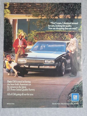 1990 Magazine Advertisement Page GM General Motors Buick Car Sign Print ...