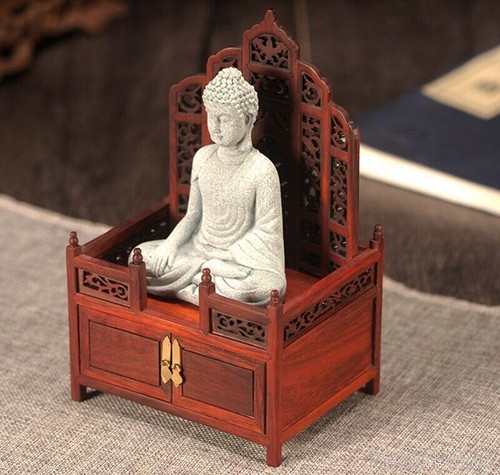 Rosewood Buddha Statue Display Shrine Stand Accent Altar | eBay